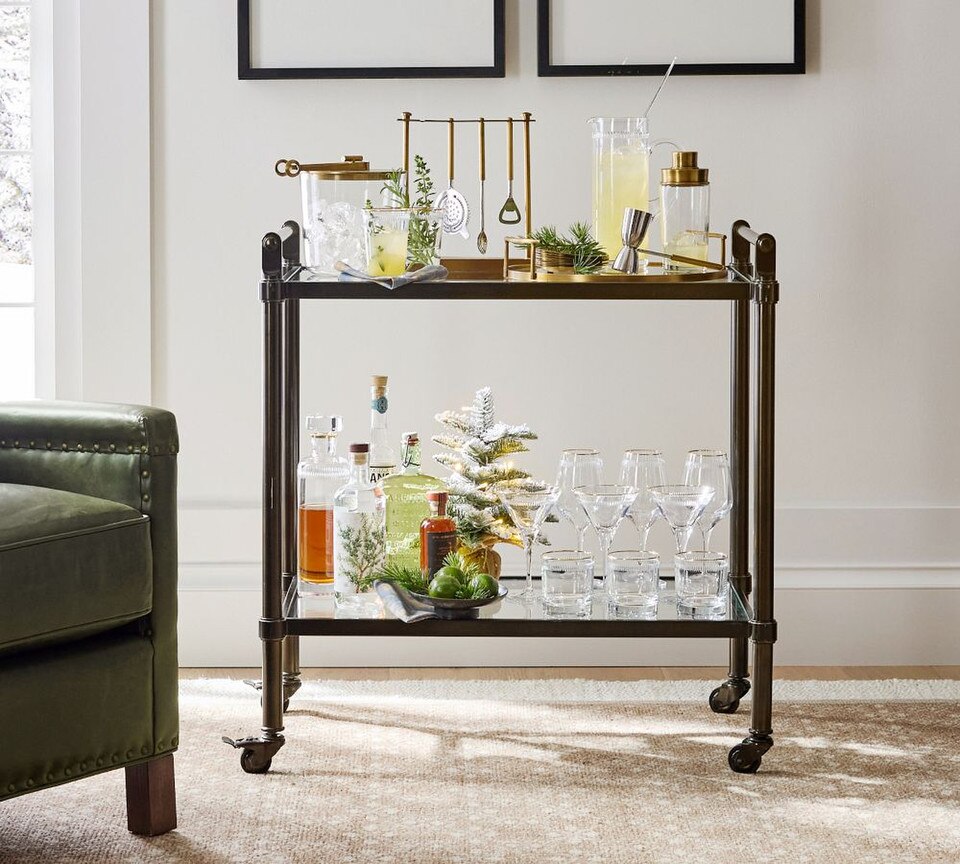 Everson Metal Bar Cart (31.5")